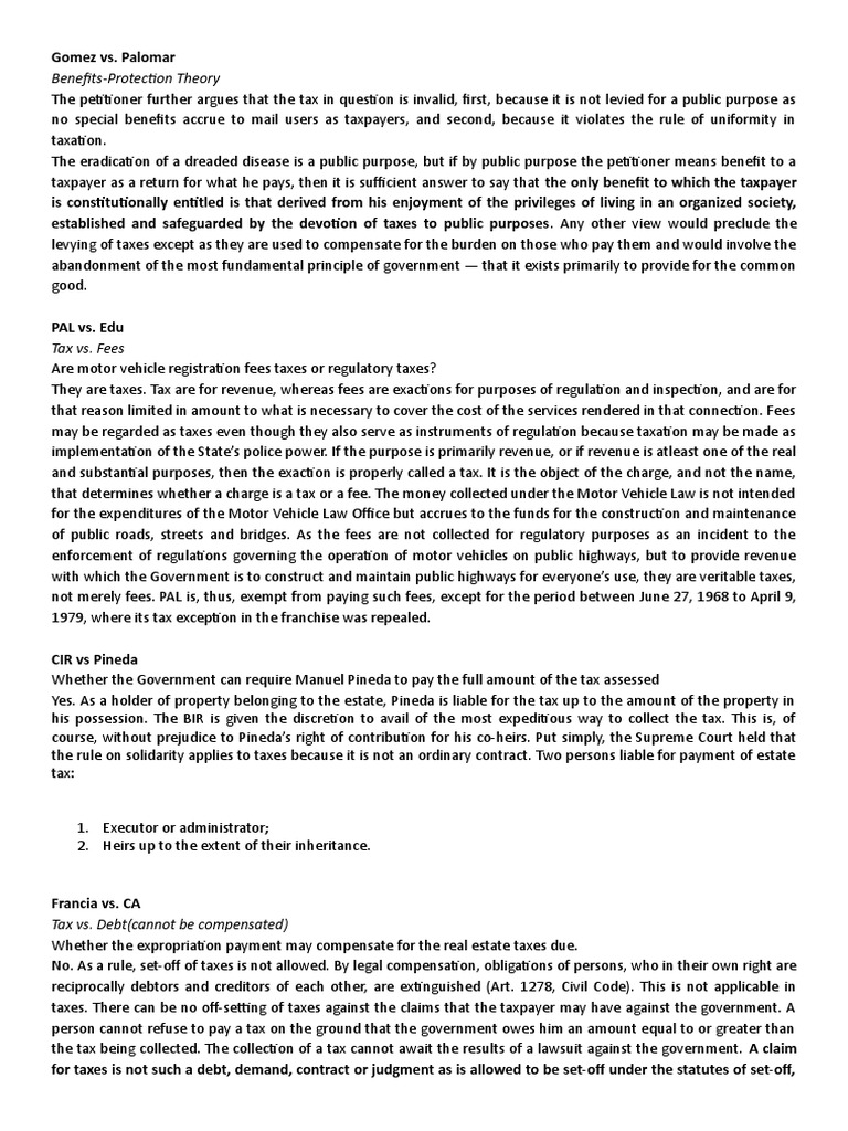 Benefits-Protection Theory | PDF | Set Off (Law) | Taxpayer