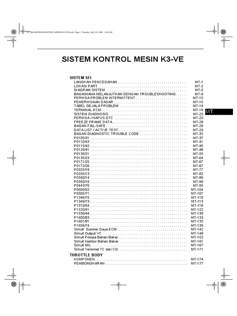 01 - 006-Sistem Kontrol Mesin K3-Ve PDF | PDF