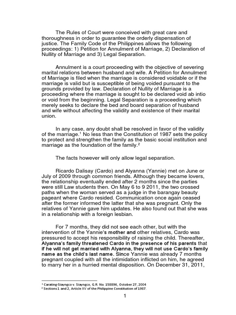 Position Paper | PDF | Annulment | Intimate Relationships