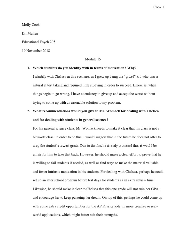 Module 15 | PDF | Advanced Placement | Motivation
