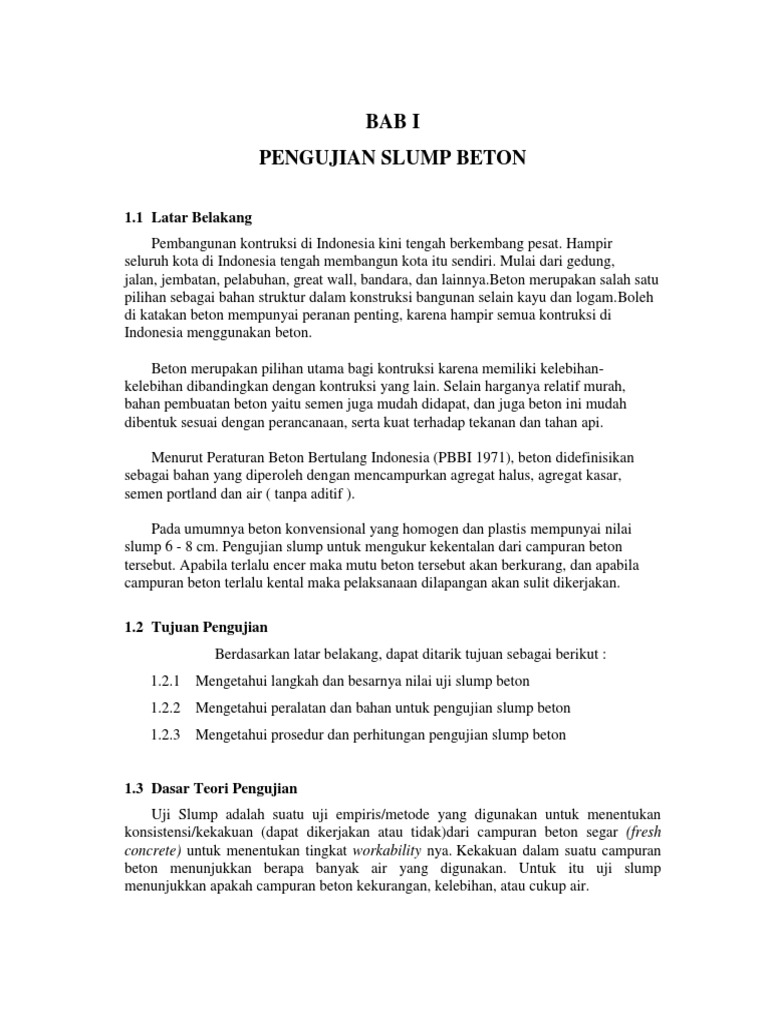 Slump Beton Slsi | PDF
