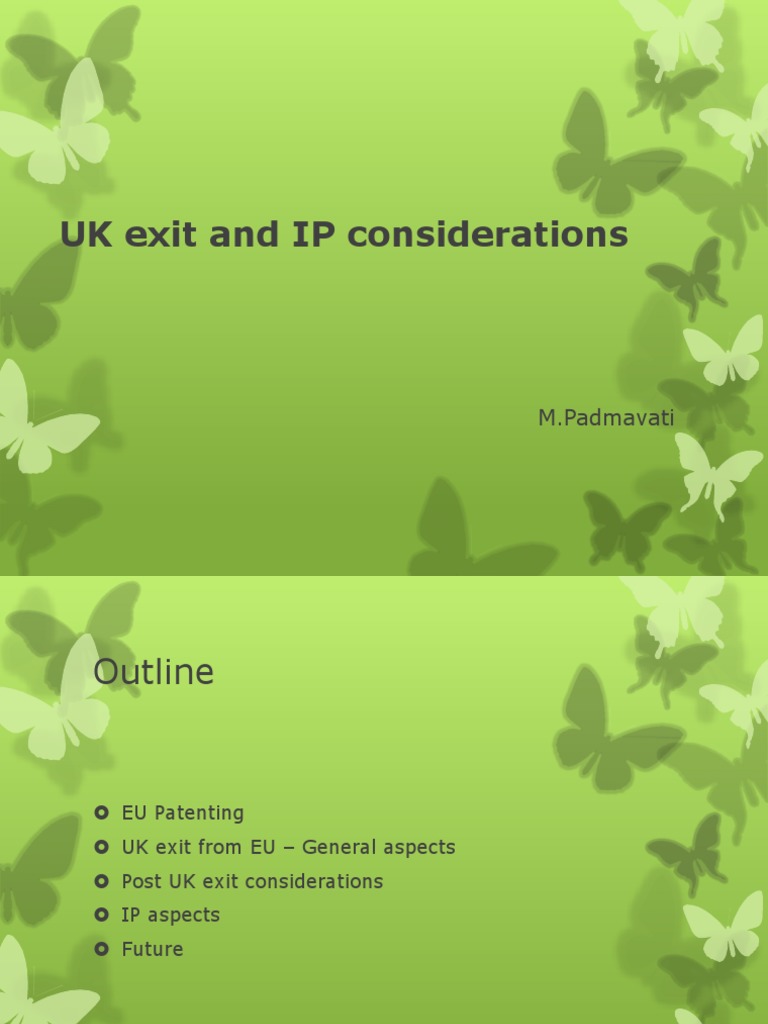 UK Exit and IP Considerations | PDF | Brexit | European Union