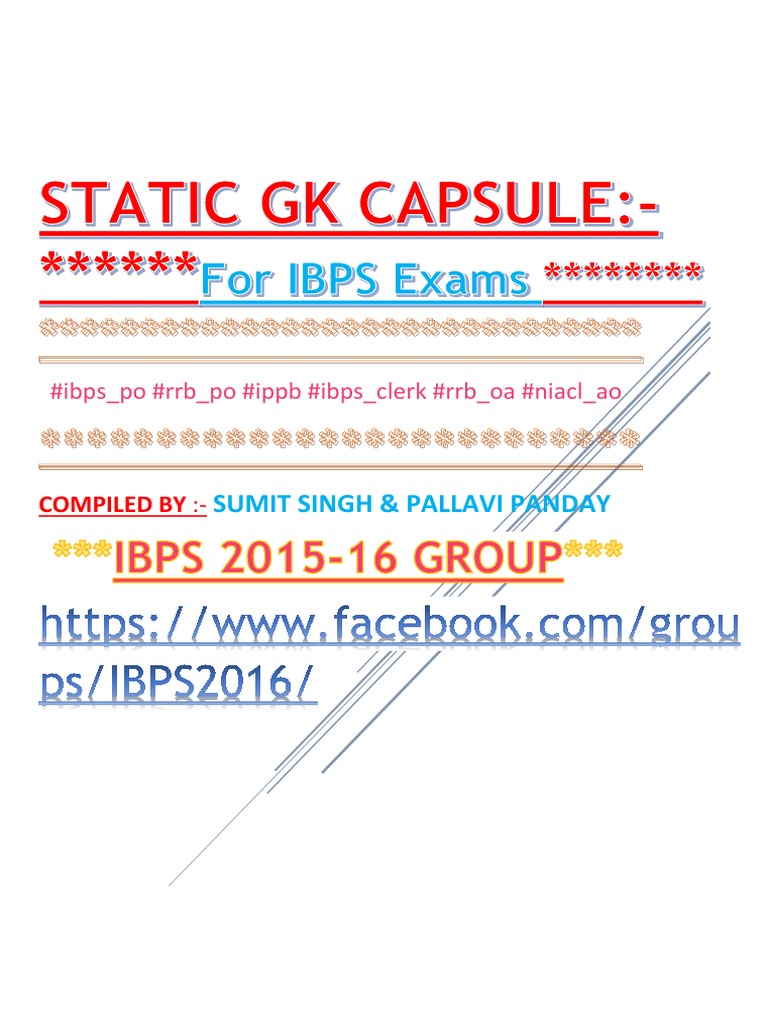 Static GK Capsule | PDF | Nobel Prize | Asia Pacific Economic Cooperation