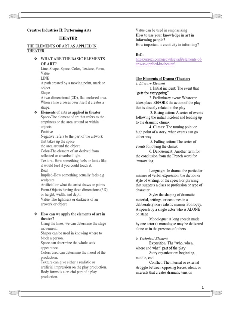 Handouts in Performance Arts (Theater) | PDF | Theatre | Human Voice