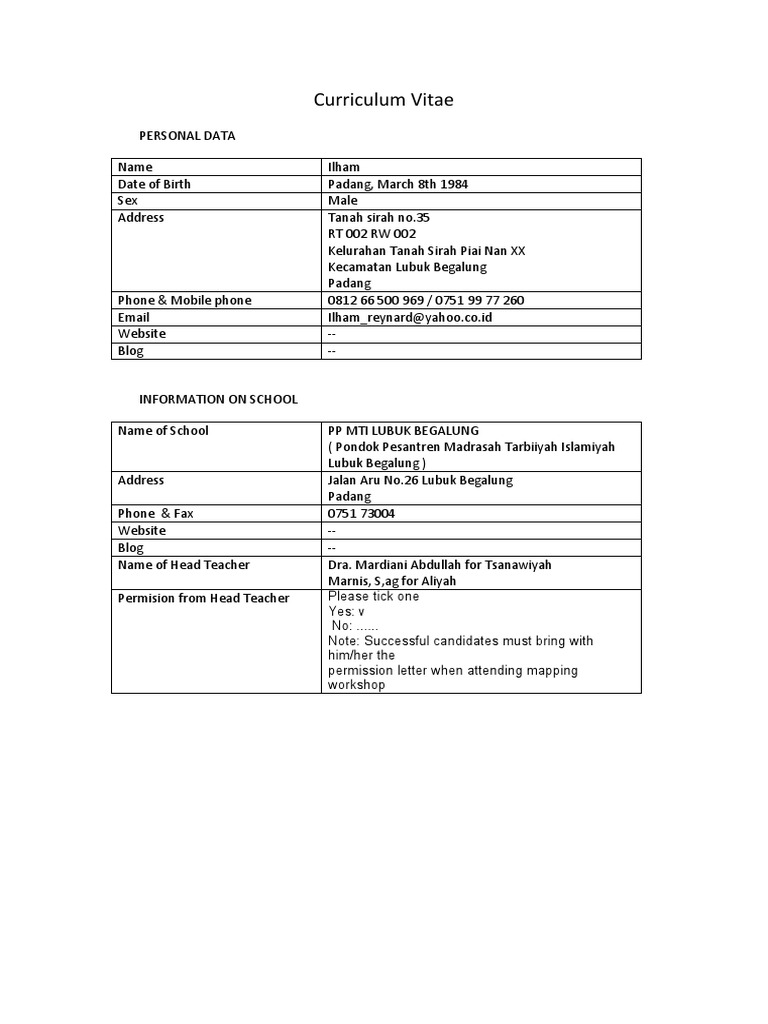 CV Buat BC | PDF | Behavior Modification | Learning