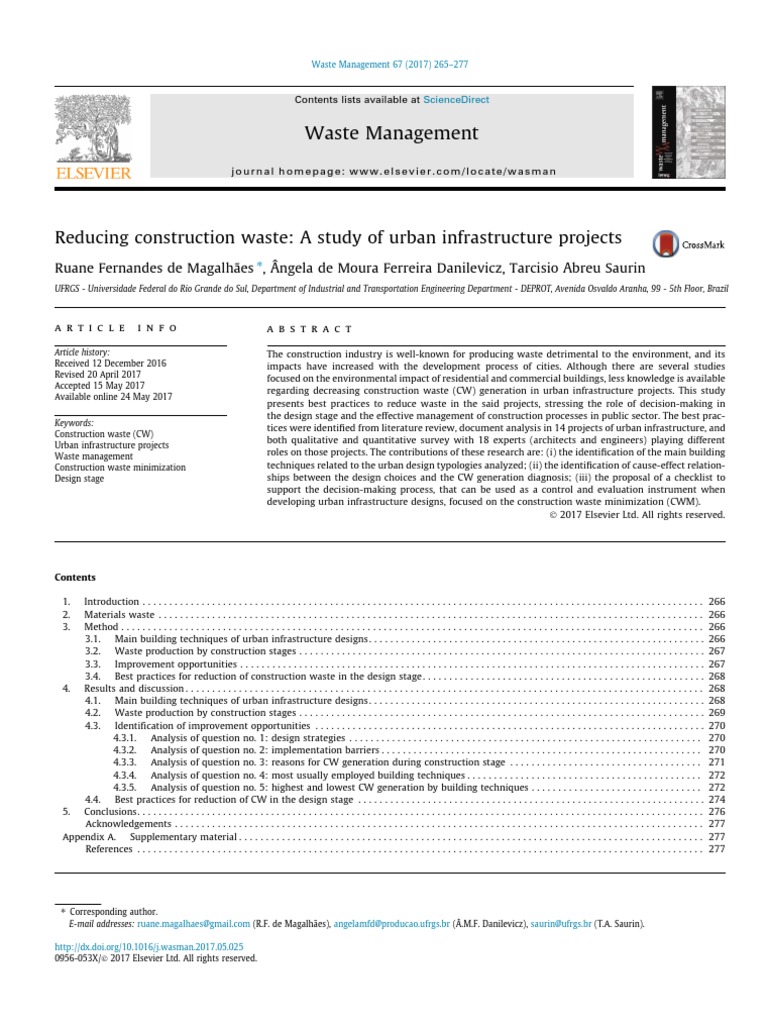 Reducing Waste in Urban Projects | PDF | Concrete | Waste Management