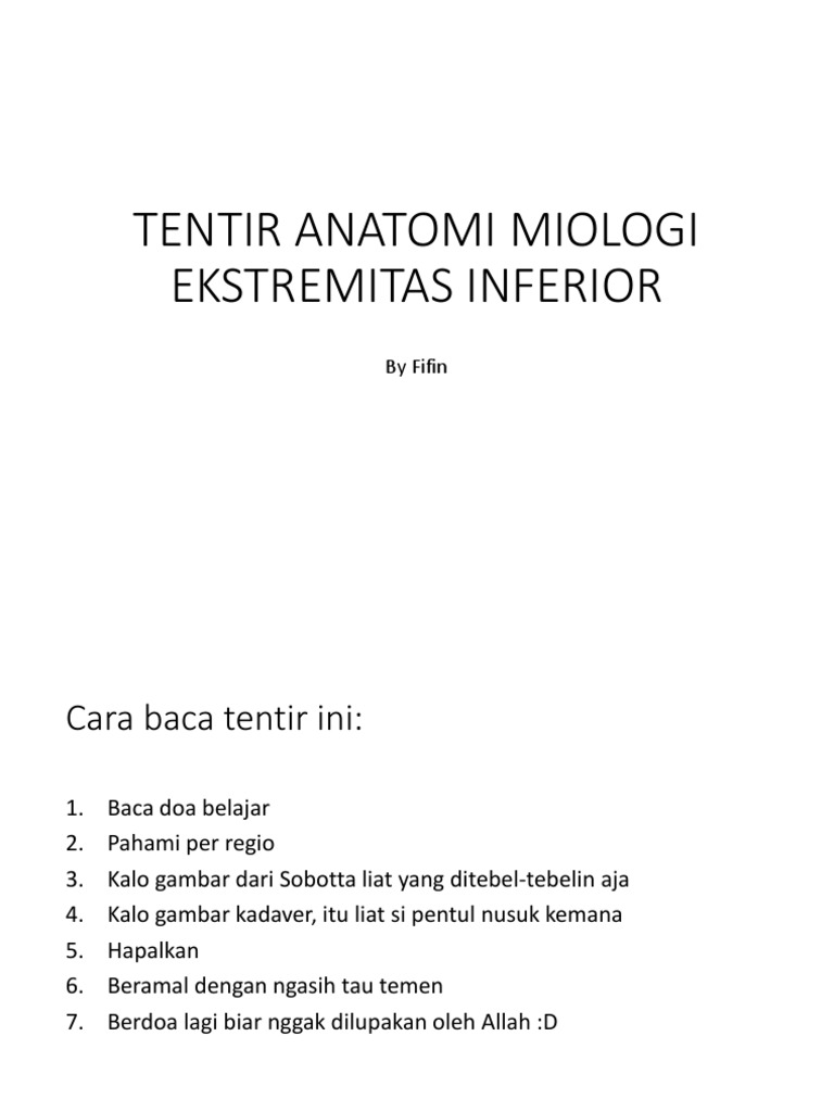 Miologi Ekstremitas Inferior-Fifin | PDF