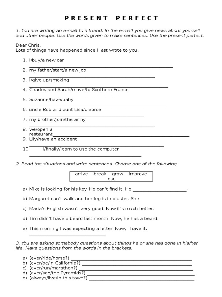 Pres Perf | PDF | Foreign Language Studies | Home & Garden