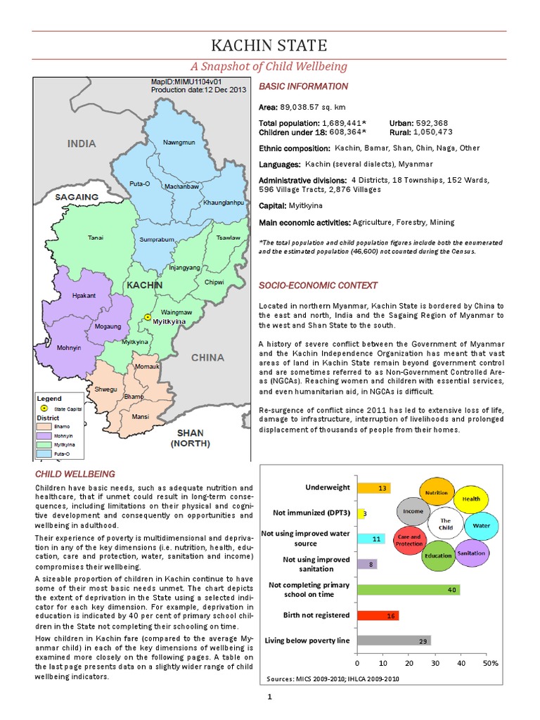 Kachin State Profile UNICEF | PDF | Sanitation | Diarrhea
