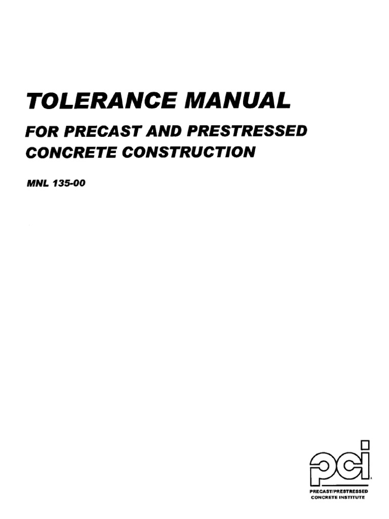 PCI MNL 135 Tolerance Manual | PDF