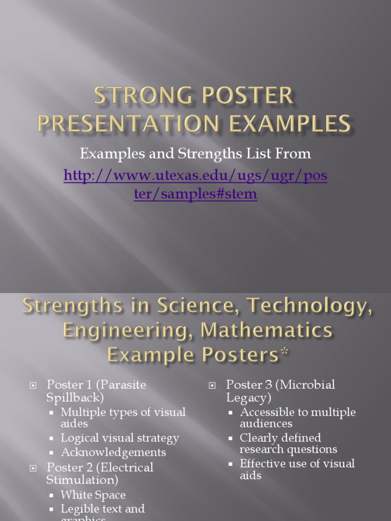 Strong Poster Presentation Examples | PDF