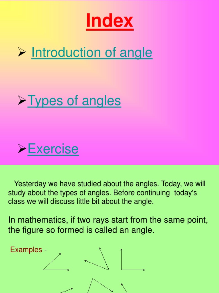 Types of Angles - PPT 1 | PDF | Angle | Euclidean Plane Geometry