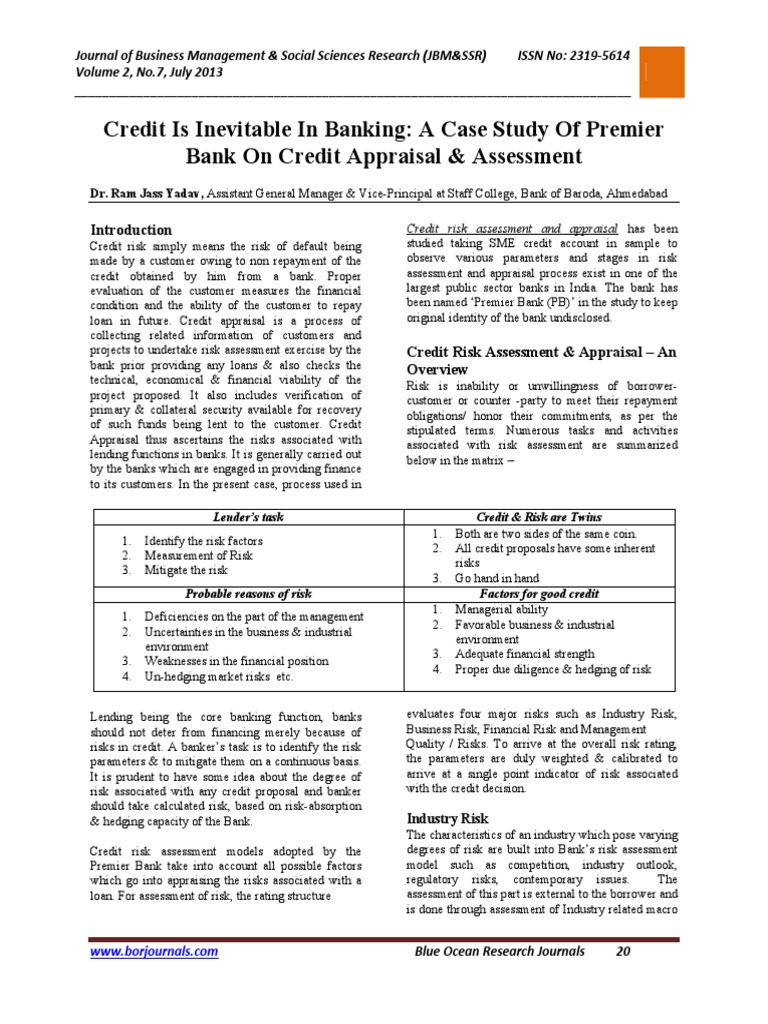 Credit Appraisal Process PDF | Download Free PDF | Risk | Credit