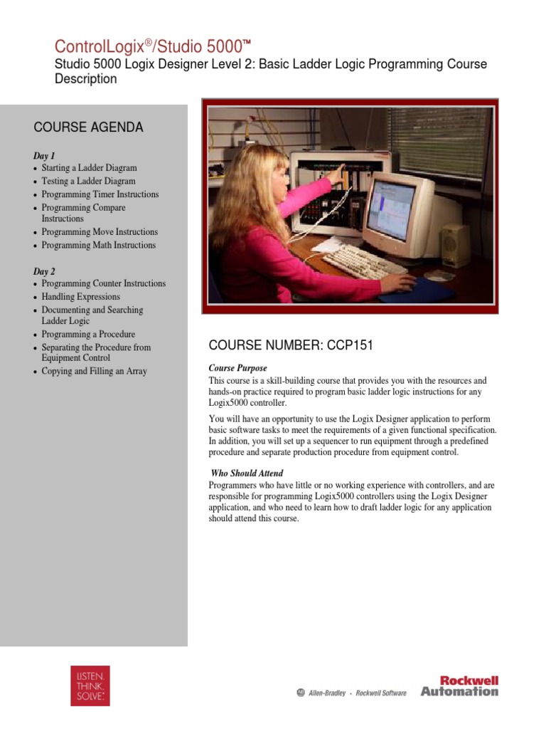 CCP151 Studio 5000 Logix Designer Level 2 Basic Ladder Logic Programming | PDF | Computer ...