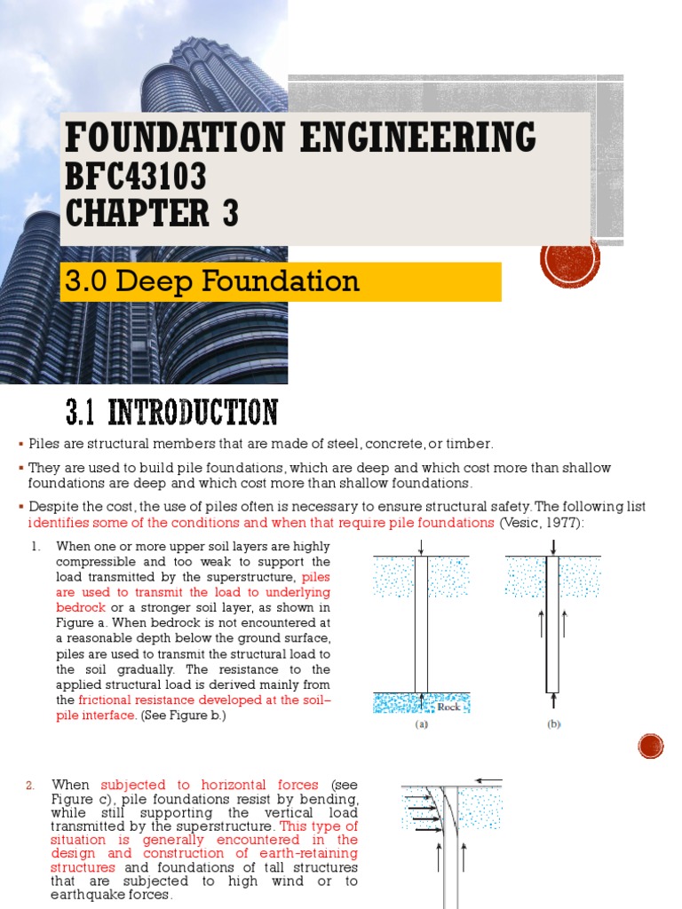 Chapter 3 Deep Foundation | PDF | Deep Foundation | Foundation ...