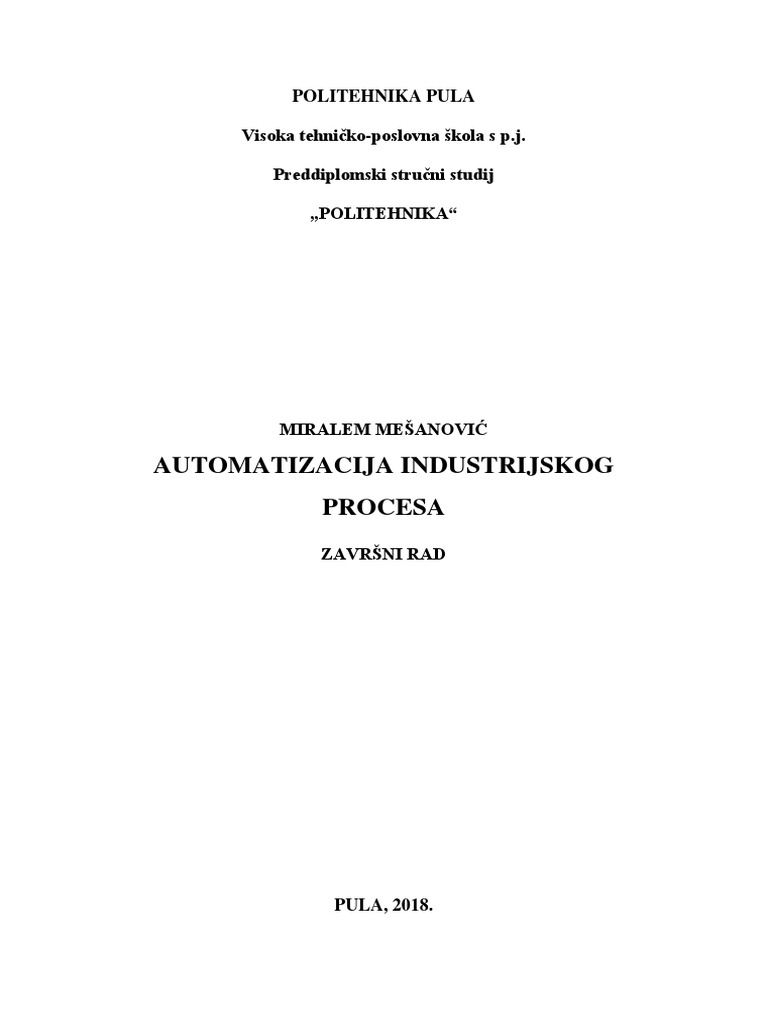 Automatizacija Ind Procesa | PDF