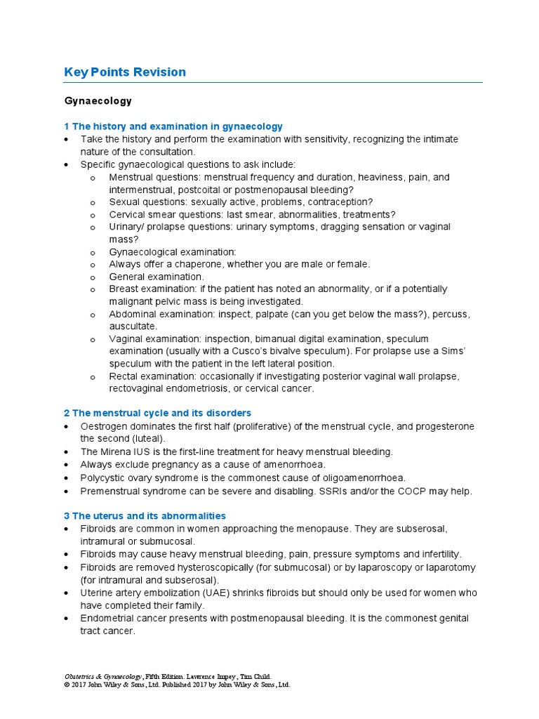 Impey Obs and Gynae Revision Notes PDF | PDF | Childbirth | Caesarean ...