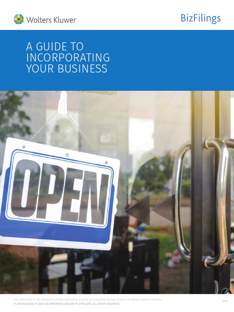 Bizfilings Guide To Incorporating Your Business | PDF | Limited ...