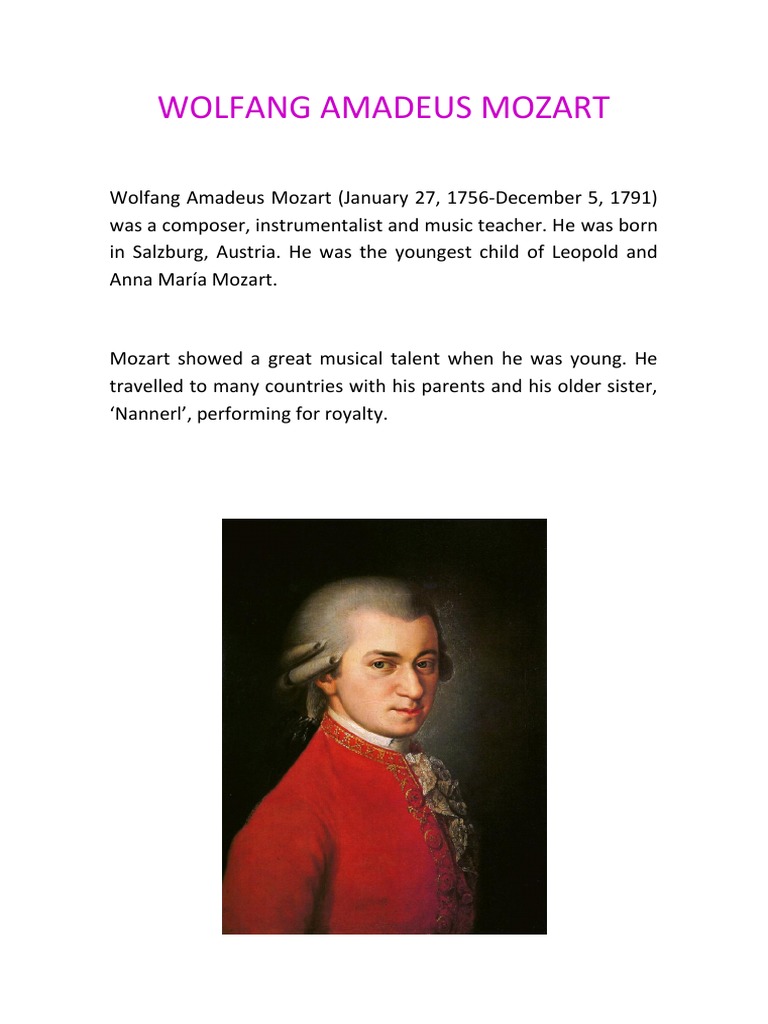 Mozart: Life and Early Talent | PDF
