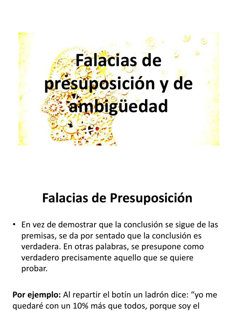 10-Falacias de Presuposición y Ambigüedad (S-2) | PDF | Falacia | Argumento