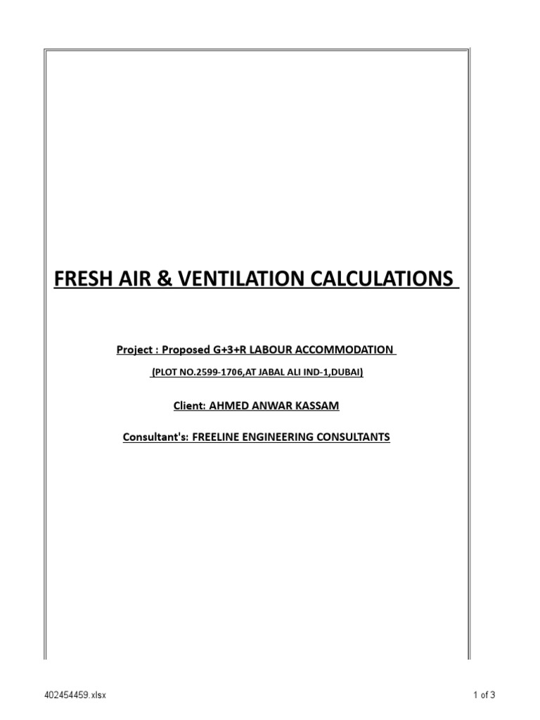 Fresh Air Calculation | Ventilation (Architecture) | Heating ...