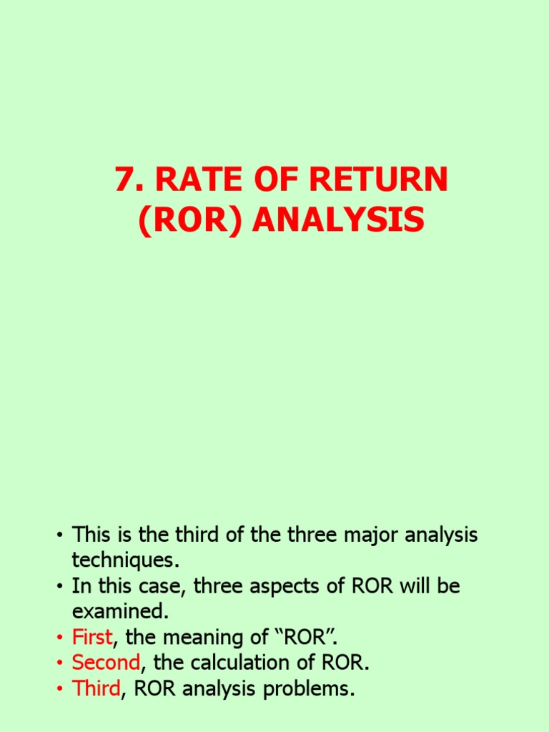 07 Rate of Return Analysis | PDF | Interest | Loans