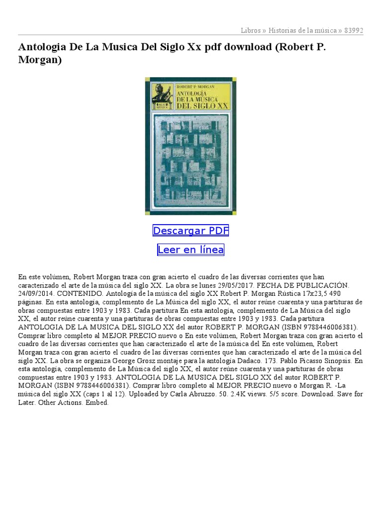 Antologia de La Musica Del Siglo XX | PDF Antologia de La Musica Del Siglo XX | PDF