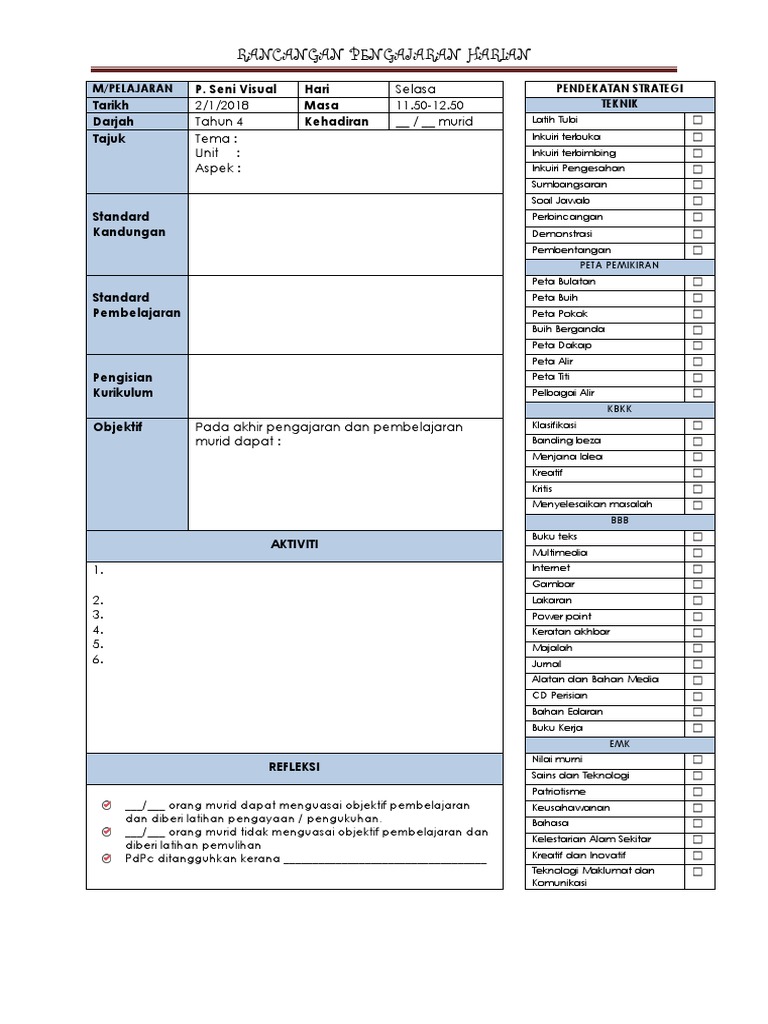 Template RPH 2018 | PDF