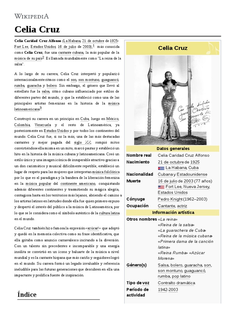 Celia Cruz | PDF | Entretenimiento (general) | Ocio