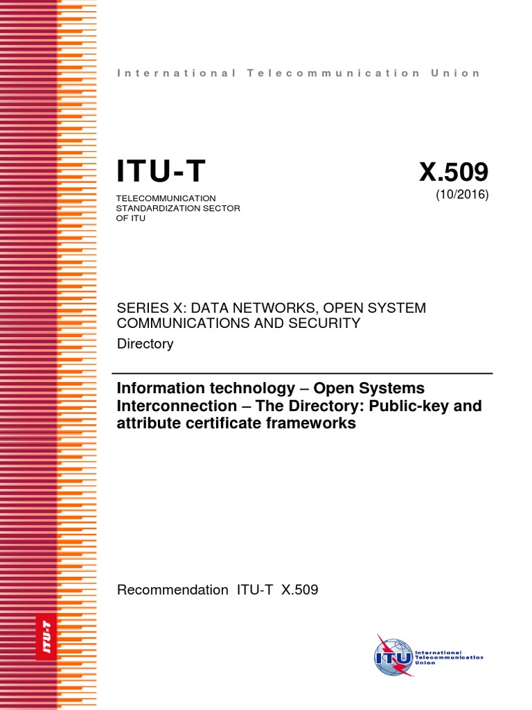 X 509 | PDF | Itu T | Osi Model