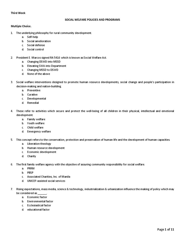 Swepp 1 | PDF | Social Work | Welfare