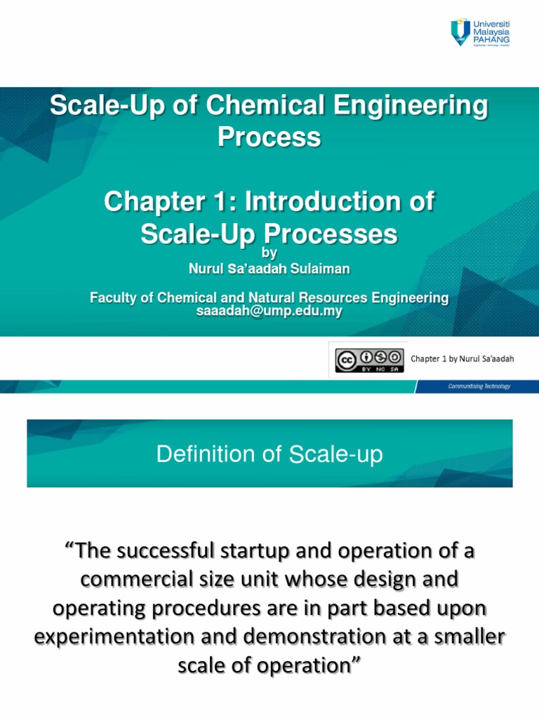 Scale-Up of Chemical Engineering Process Chapter 1: Introduction of ...