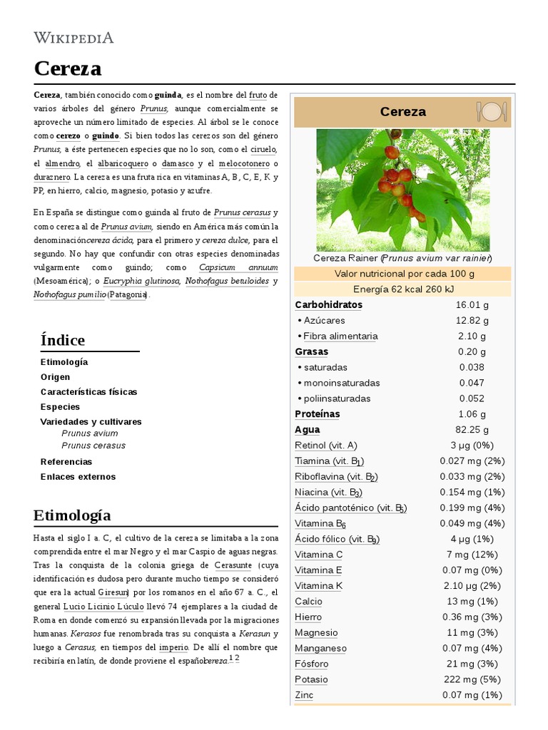 Cereza PDF | Descargar gratis PDF | Cereza | Cultivos