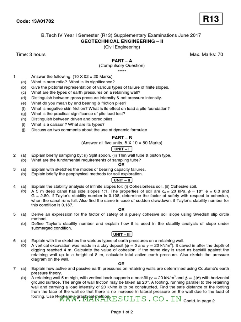 WWW - Manaresults.Co - In: B.Tech IV Year I Semester (R13) Supplementary Examinations June 2017 ...