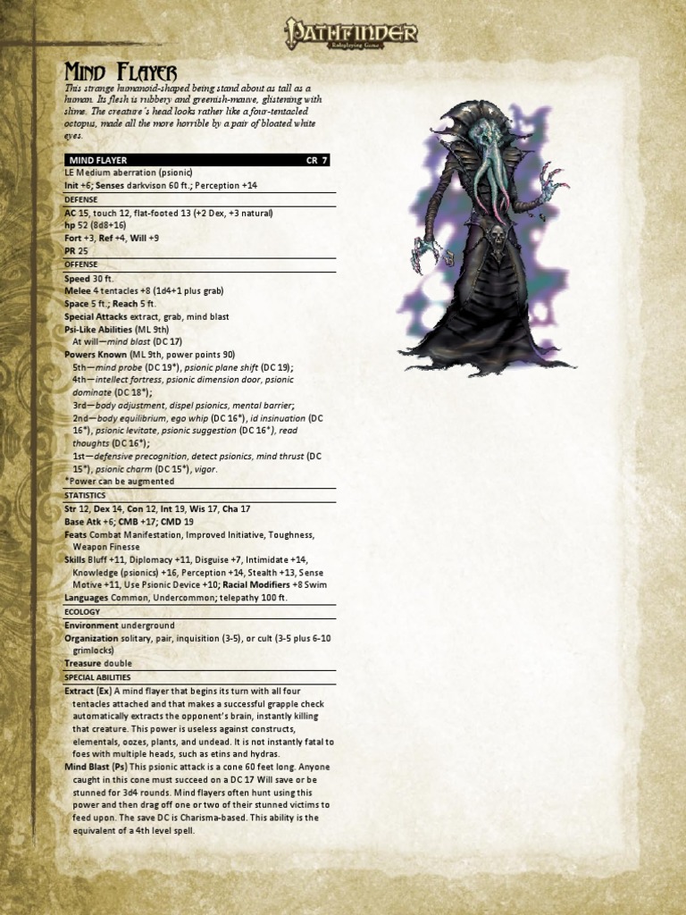3.5 to Pathfinder - Psionic Mind Flayer