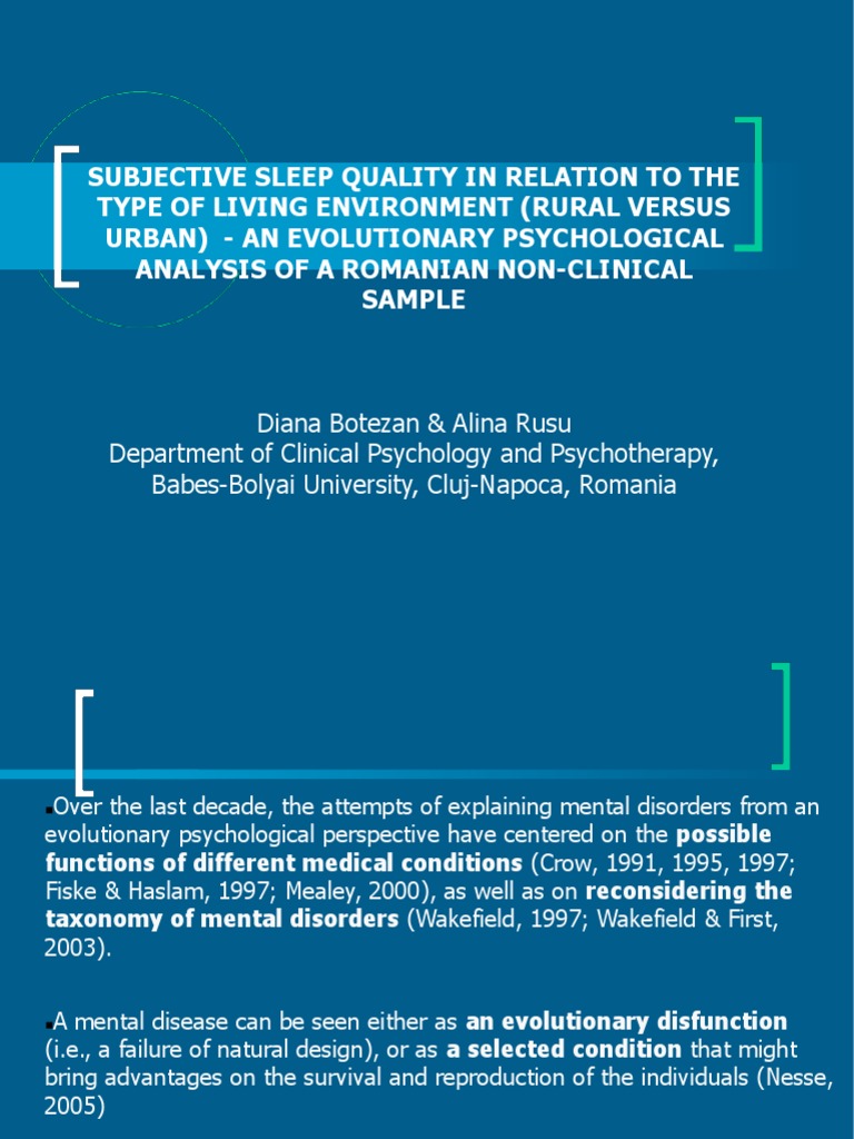 Diana Botezan Sleep Evolutionary | PDF | Sleep | Sleep Disorder