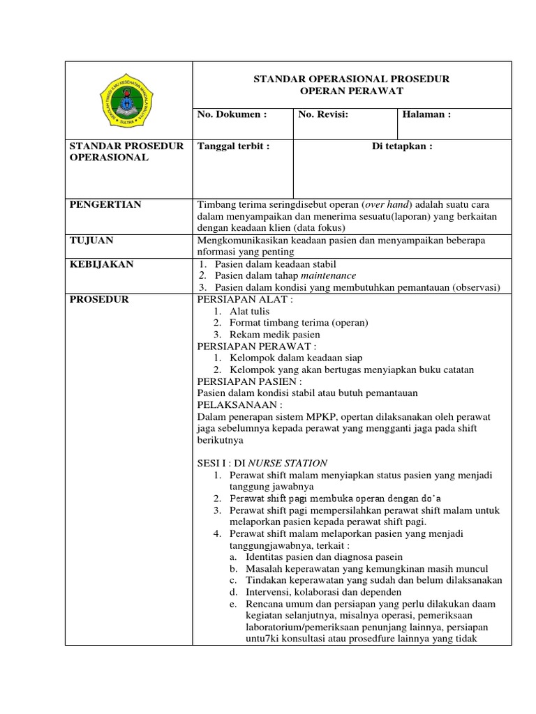 Sop Timbang Terima | PDF