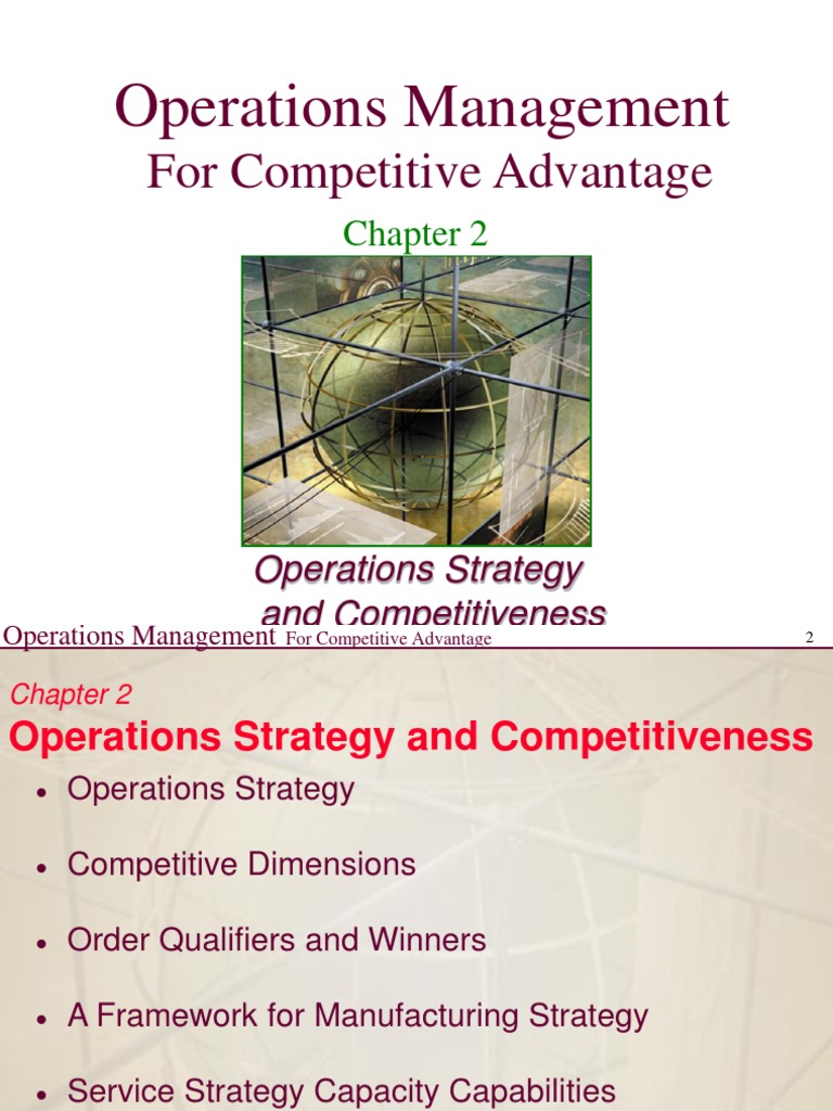 Operations Management: For Competitive Advantage | PDF | Operations ...