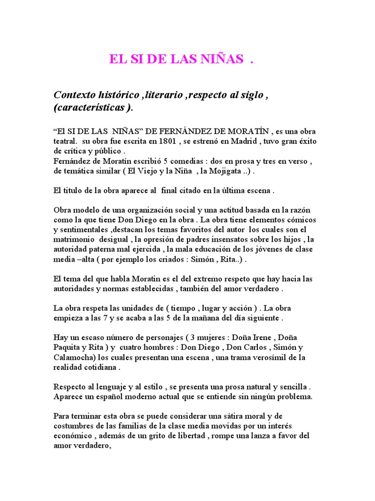 El Si de Las Niñas PDF | PDF