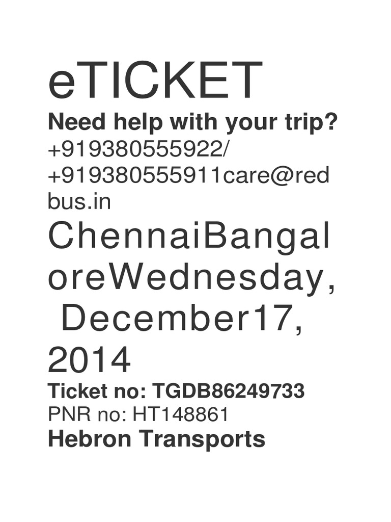 Eticket: Need Help With Your Trip? | PDF | Bus | Ticket (Admission)