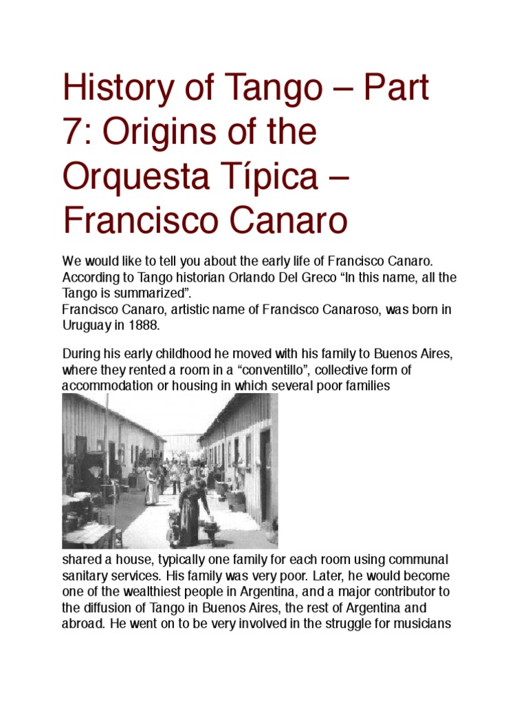 History of Tango - Part 7 - Origins - of - The - Orquesta Tipica PDF ...