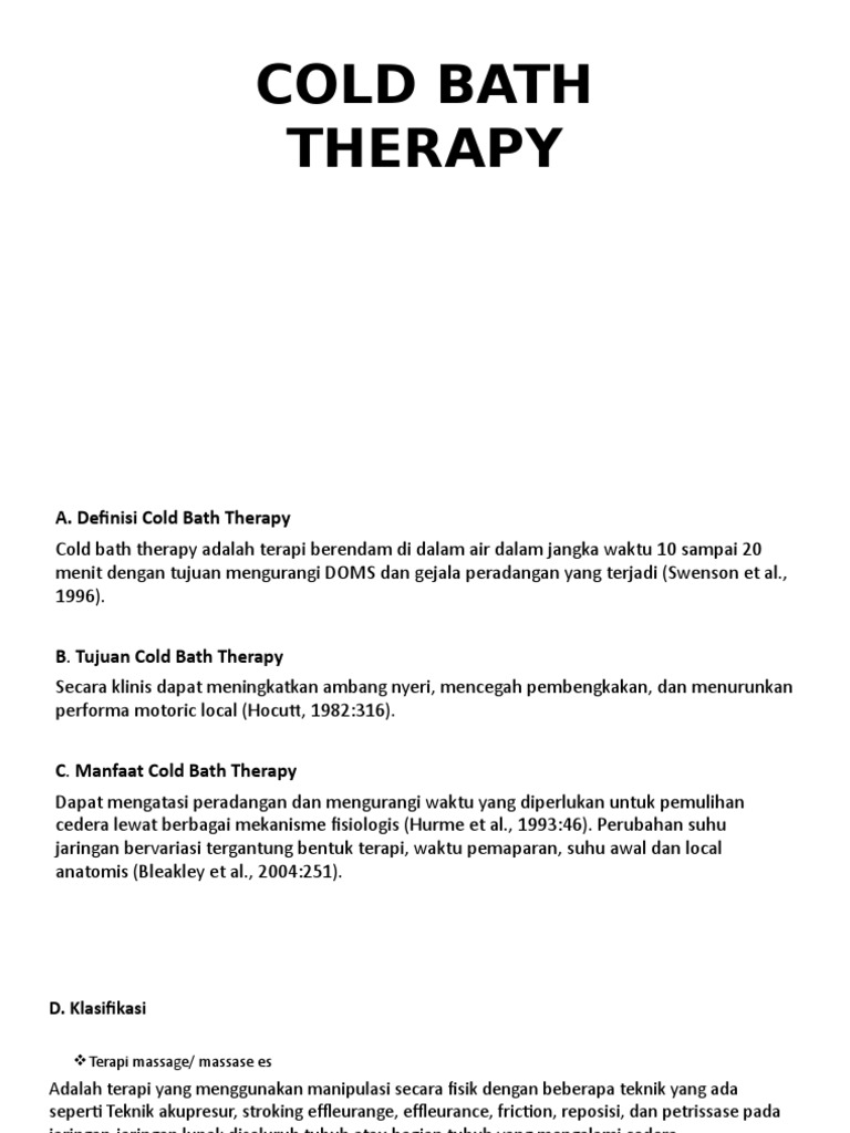 Cold Bath Therapy | PDF