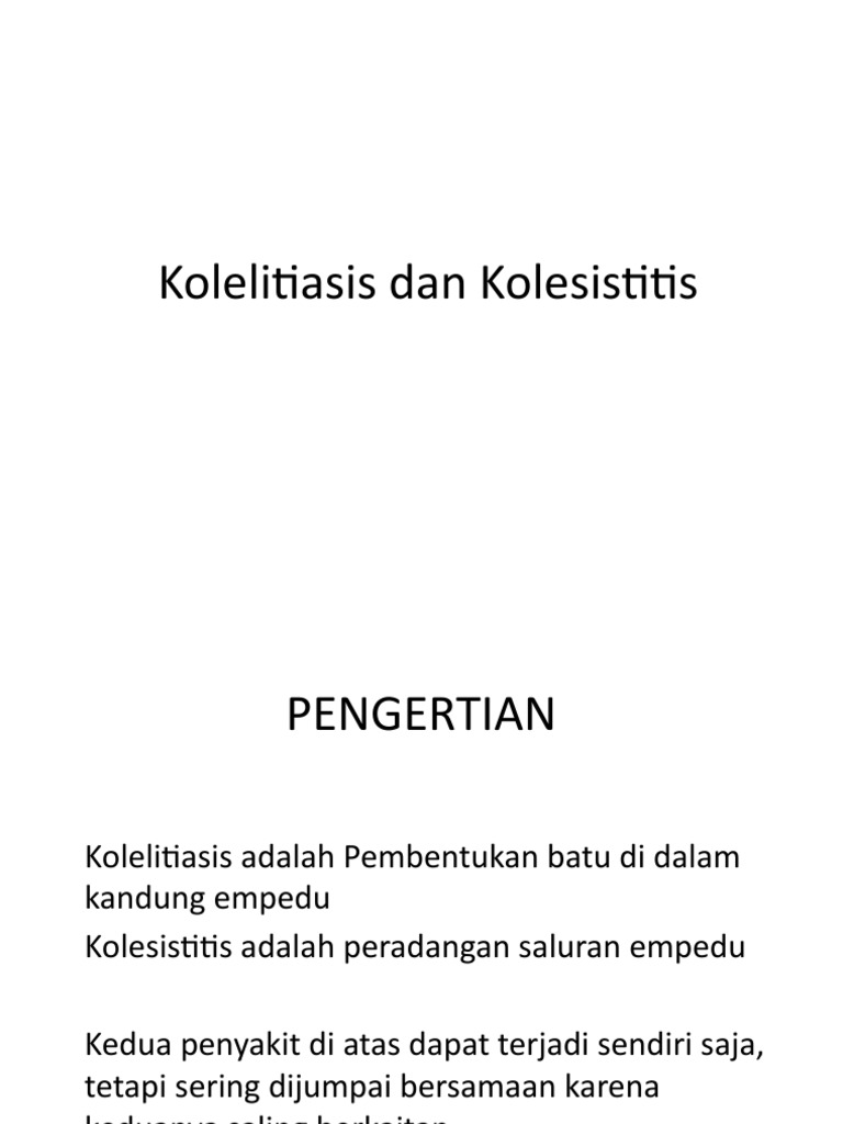 Kolelitiasis Dan Kolesistitis | PDF