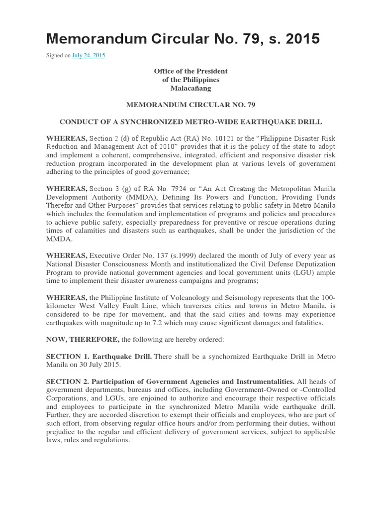 Memorandum Circular No. 79 | PDF | Virtue | Government