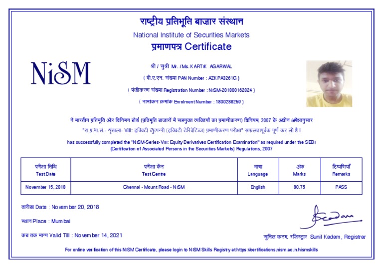 Nism Certificate PDF | PDF