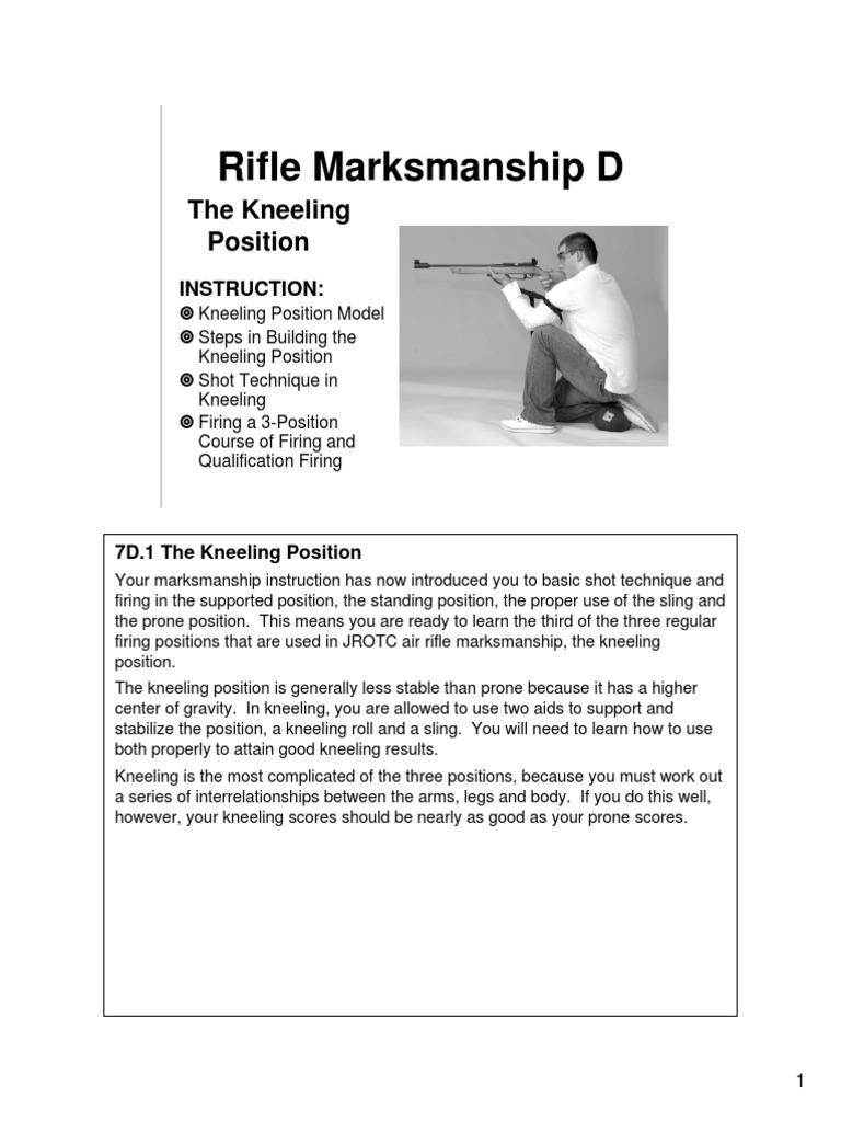 Rifle Marksmanship D: The Kneeling Position | PDF | Marksman ...