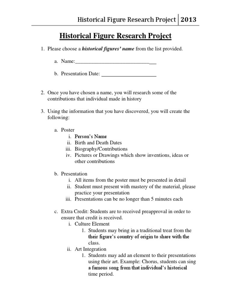 UPdated Historical Figure Research Project PDF | PDF | Syntactic ...