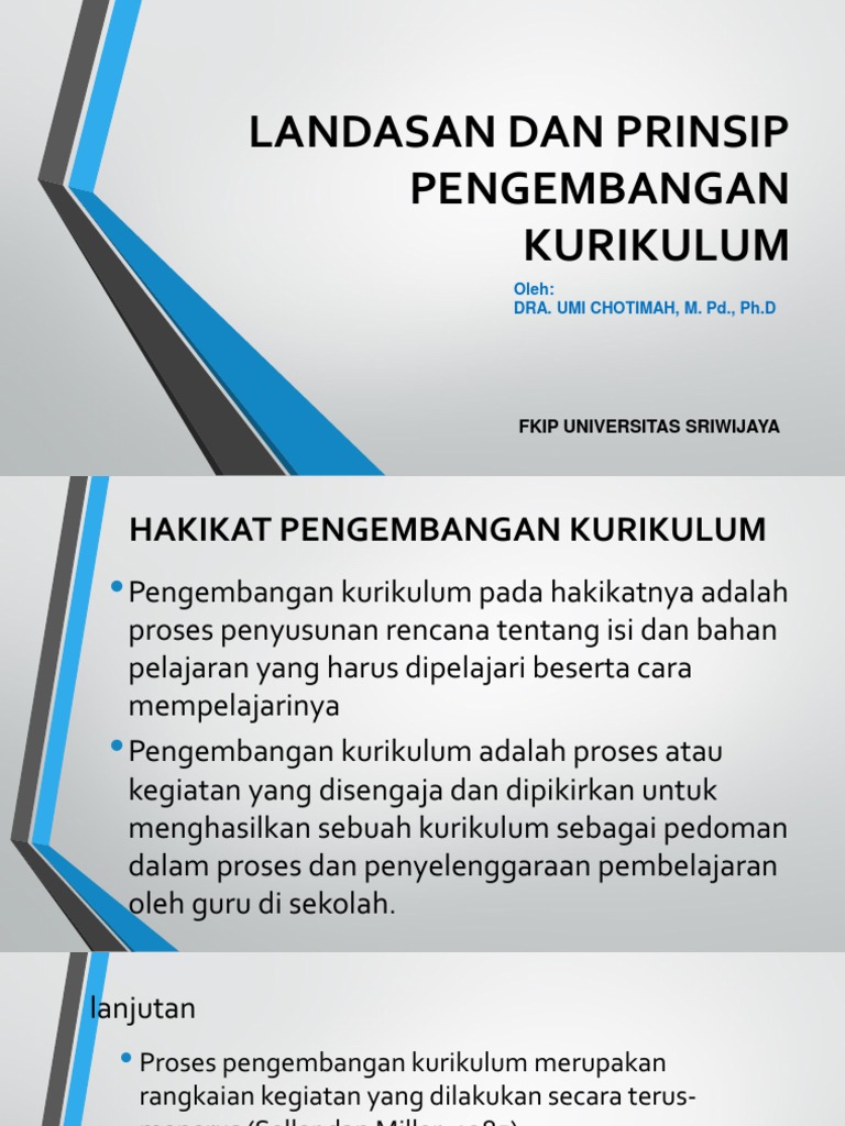 Landasan Dan Prinsip Pengembangan Kurikulum 2017 | PDF