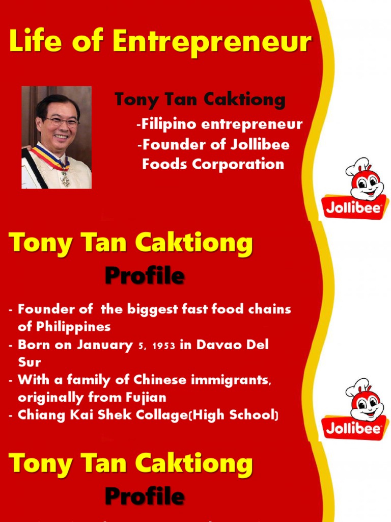 Tony Tan Caktiong: Jollibee Founder | PDF | Companies Of The ...