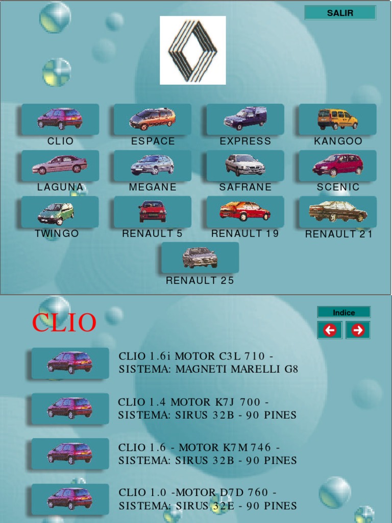 Diag - Pin Out Series de Motor Renault PDF | PDF | Internal Combustion ...